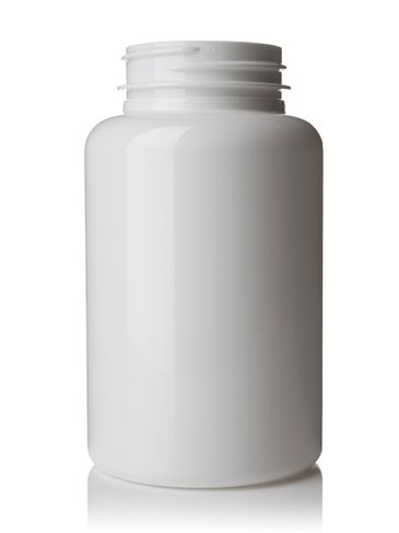 250 cc white PET plastic pill packer bottle with 45-400 neck finish