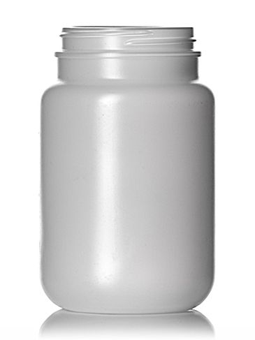 16 oz natural-colored HDPE plastic wide-mouth packer with 63-400 neck ...