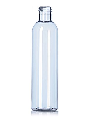 8 oz clear PET plastic cosmo round bottle with 24-415 neck finish