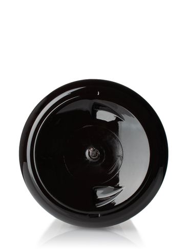 24 oz dark amber PET plastic squat boston round bottle with 28-410 neck ...