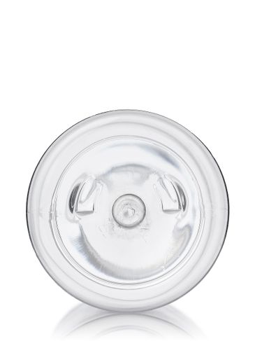 4 oz clear PET plastic squat boston round bottle with 20-410 neck finish
