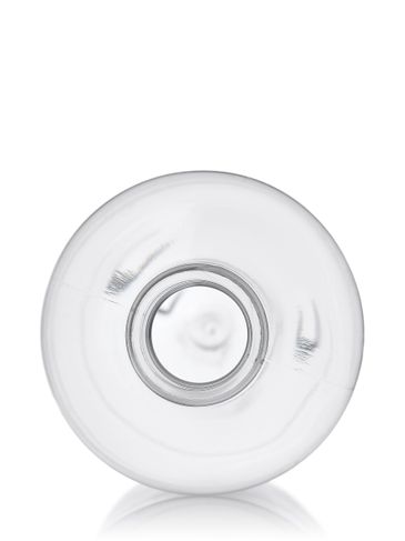 4 oz clear PET plastic squat boston round bottle with 20-410 neck finish