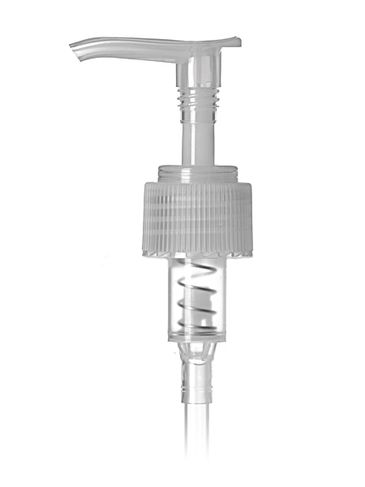 Natural-colored PP plastic 24-410 ribbed skirt down-lock saddle head ...