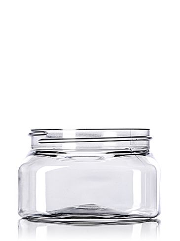 6 oz clear PET plastic square firenze jar with 70-400 neck finish