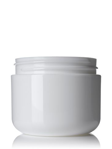 2 oz white PP plastic double wall round base jar with 58-400 neck finish