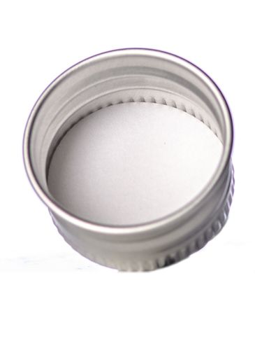 Silver metal 24-410 lid with foam liner