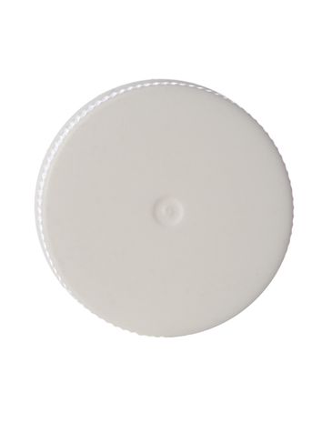 White PP plastic 20-410 ribbed skirt lid with foam liner