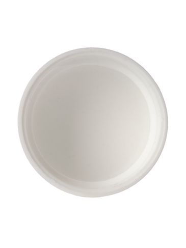 White PP plastic 20-410 ribbed skirt lid with foam liner