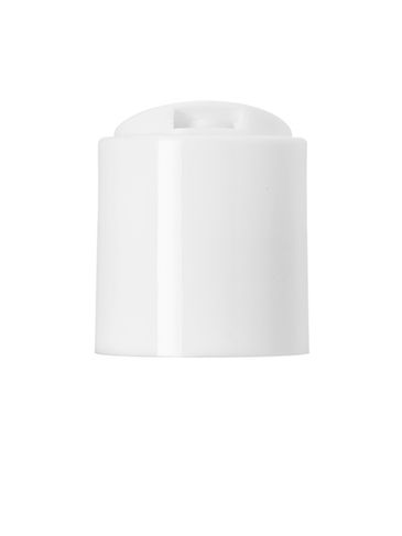 White PP plastic 24-410 smooth skirt unlined disc top lid