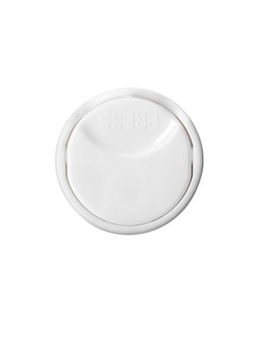 White PP plastic 20-410 smooth skirt disc top lid with unprinted ...