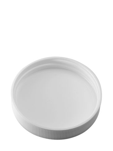 White PP plastic 58-400 ribbed skirt unlined lid