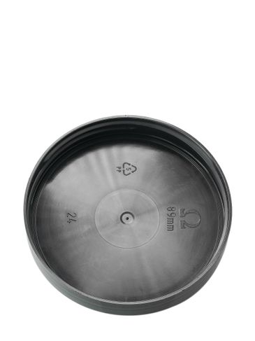 Black PP plastic 89-400 smooth skirt unlined lid