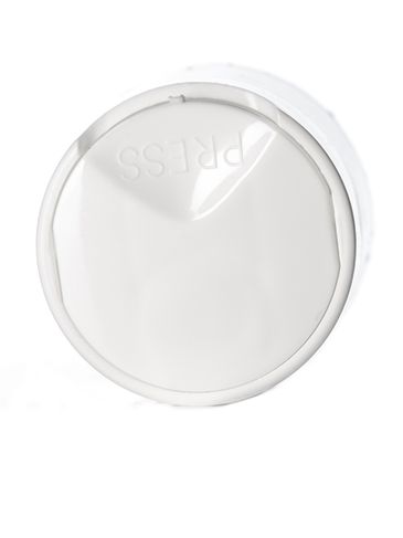 White PP plastic 28-410 smooth skirt unlined disc top lid (.325 inch ...