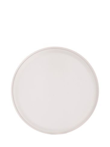 Natural-colored PP plastic 70-400 smooth skirt lid with foam liner