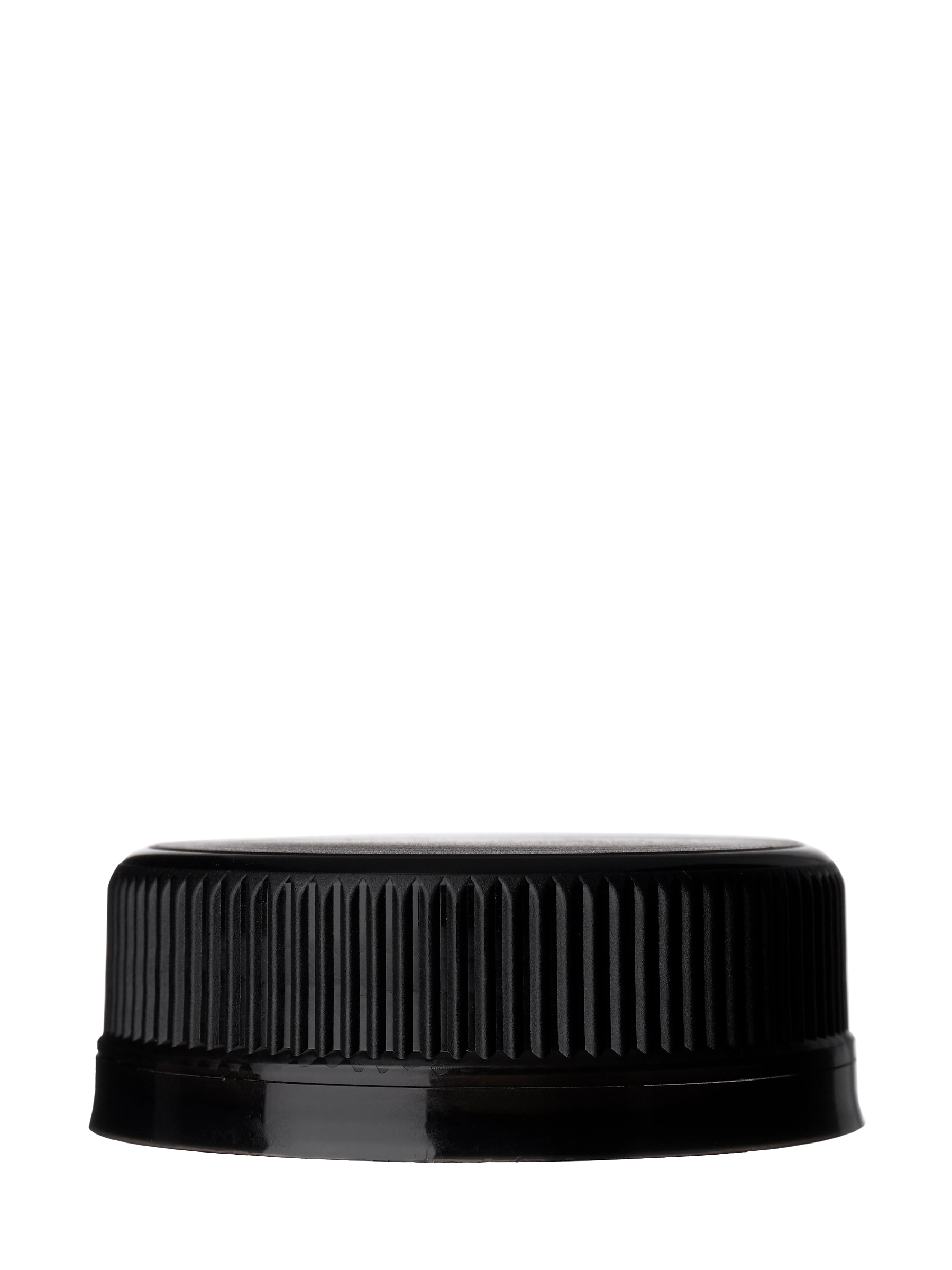 Black HDPE Ribbed 38mm Plug Seal Lid – L498BK
