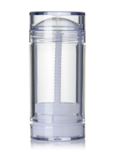 30 mL clear AS plastic twist-up deodorant container with clear plastic ...