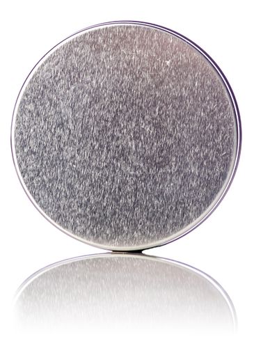 2 oz silver steel flat tin with clear slip cover lid