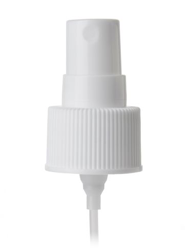 White PP plastic 24-410 ribbed skirt fine mist sprayer with clear overcap and 8.75 inch dip tube ...