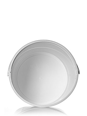 160 oz white HDPE plastic round tub with handle